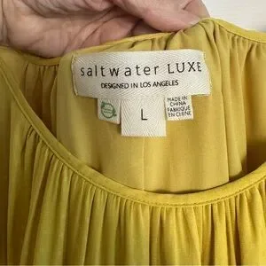 saltwater LUXE | Dresses | Saltwater Luxe Celine Dotted Citrus Maxi ...